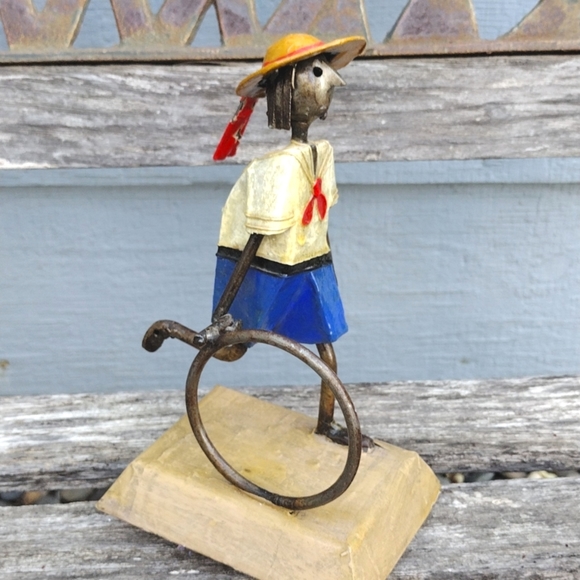 Vintage | Art | Victorian Child Playing With A Wheel And Stick Sculpted ...